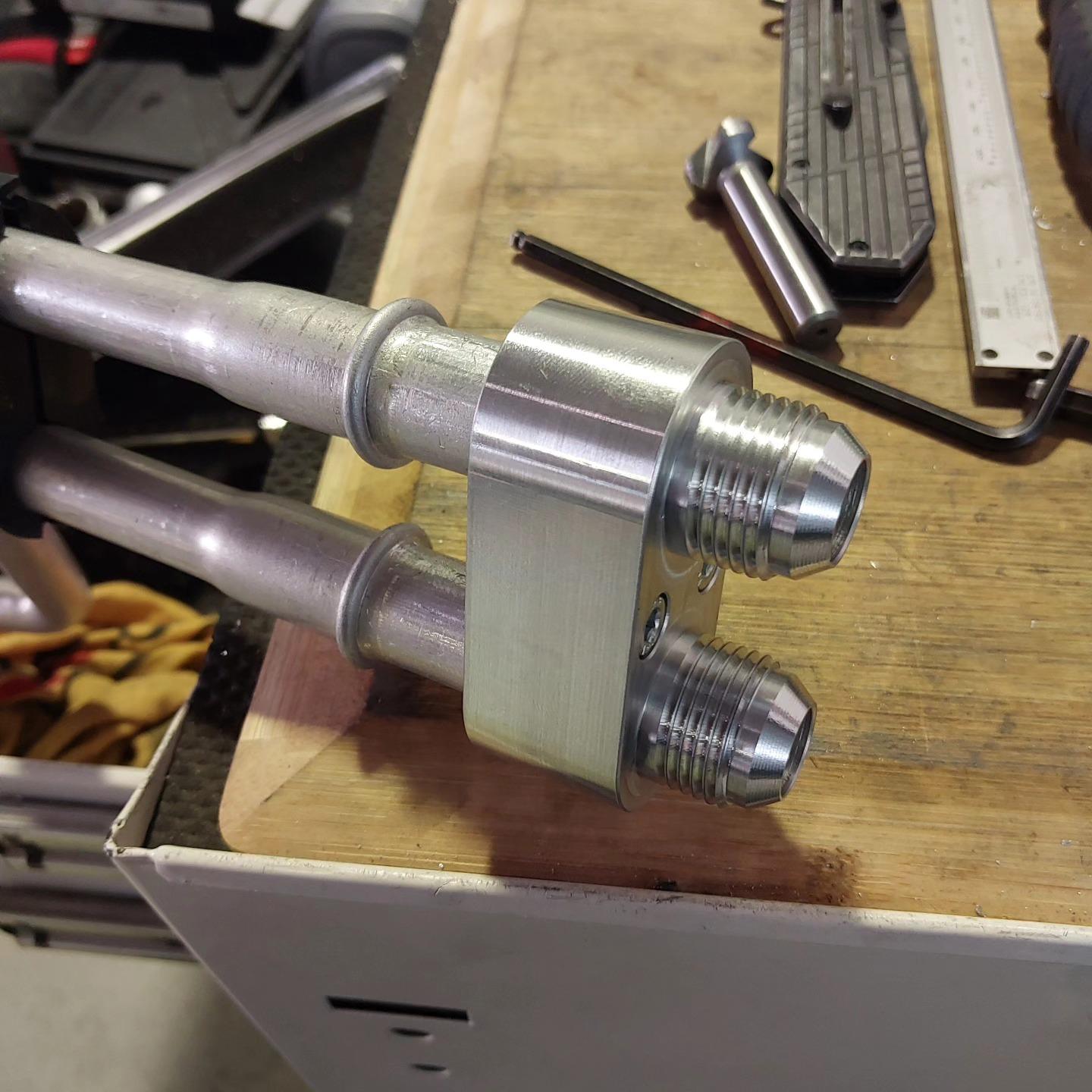 Falcon Heater Core Barb to AN Adaptor Block – Custom Alloy Welding